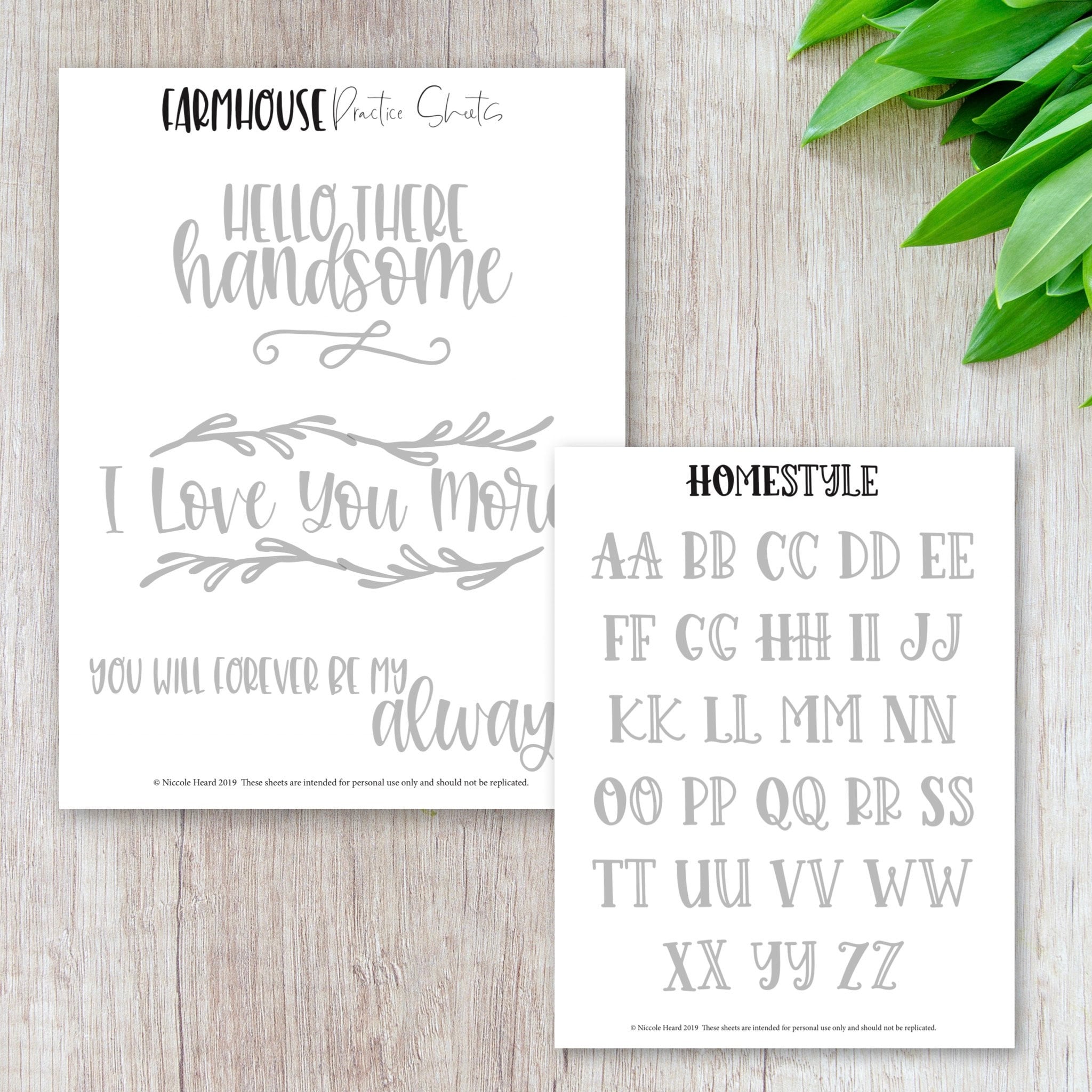 Farmhouse Hand Lettering Practice Workbook – Cursive & Script (PDF/JPEG ...