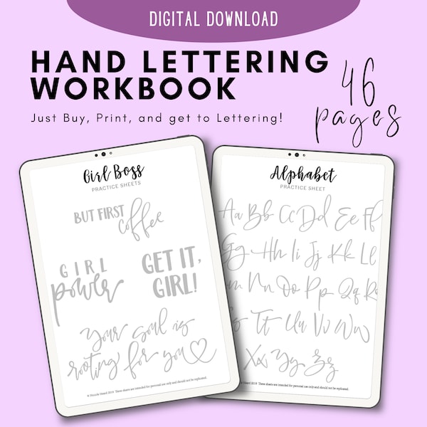Hand Lettering Worksheets - Etsy