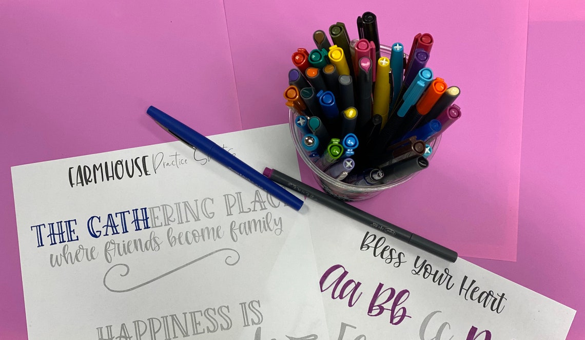 Hand Lettering Workbook Farmhouse Edition PDF Lettering - Etsy