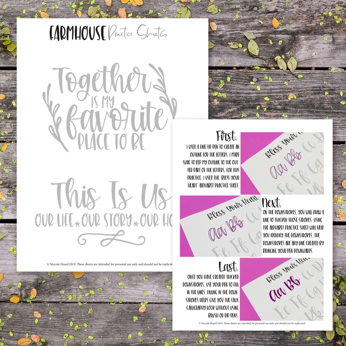 Farmhouse Hand Lettering Practice Workbook – Cursive & Script (PDF/JPEG ...