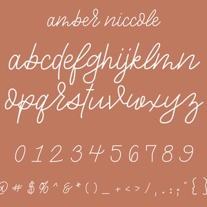 Amber Niccole Hand Lettered Font, Cursive Font, Calligraphy Font, OTF ...