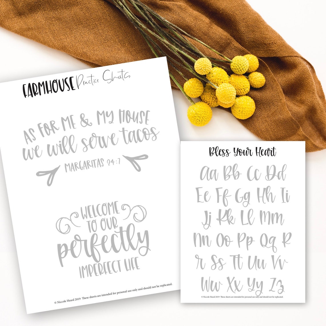 Hand Lettering Workbook- Farmhouse Edition, PDF Lettering Workbook ...