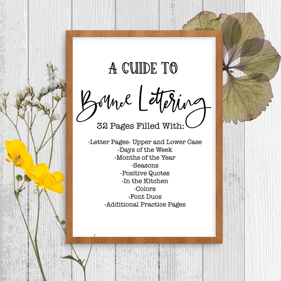 Bounce Hand Lettering Workbook- Practice Sheets - Etsy