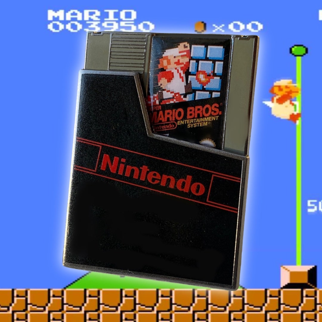 Super Mario Brothers Game Cartridge (slider Pin) - Etsy