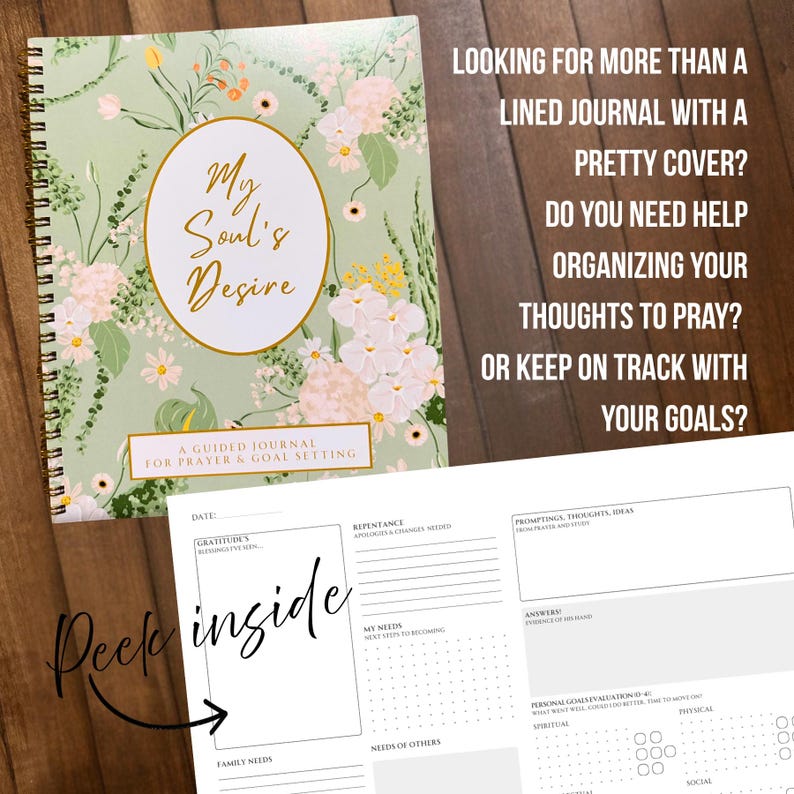 Guided Prayer Journal: LDS Goal Setting, Floral Softcover - Etsy