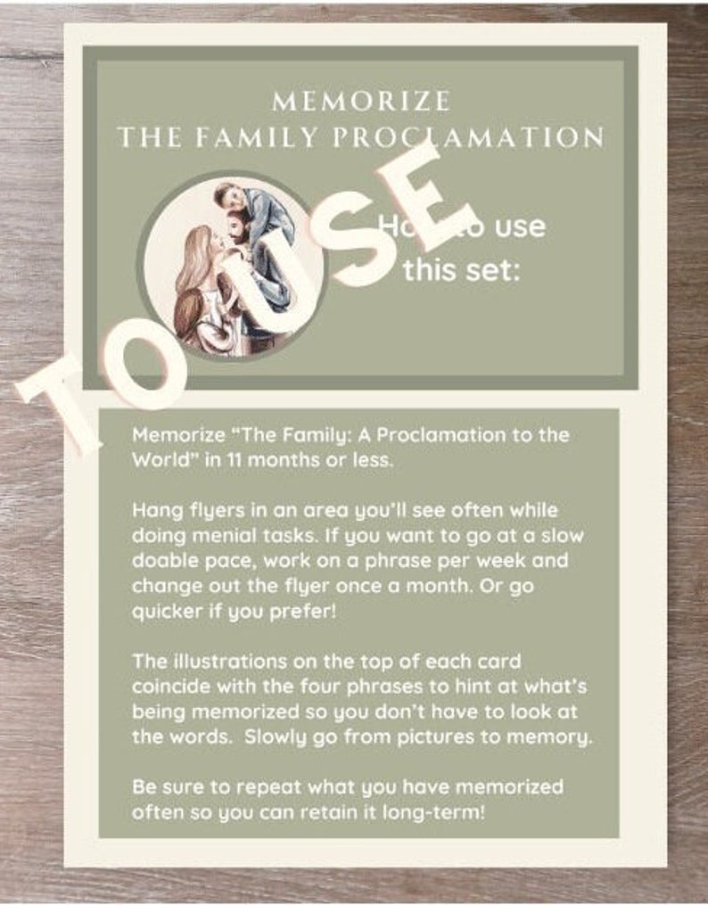 Family Proclamation 2025 Memorization Flyers: LDS Missionary Gift ...