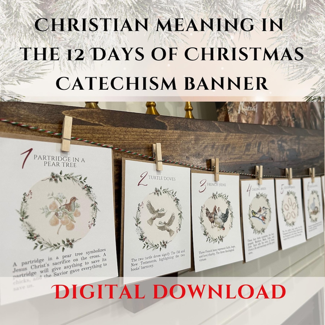 12 Days of Christmas Catechism Cards: Catholic Christmas Banner ...