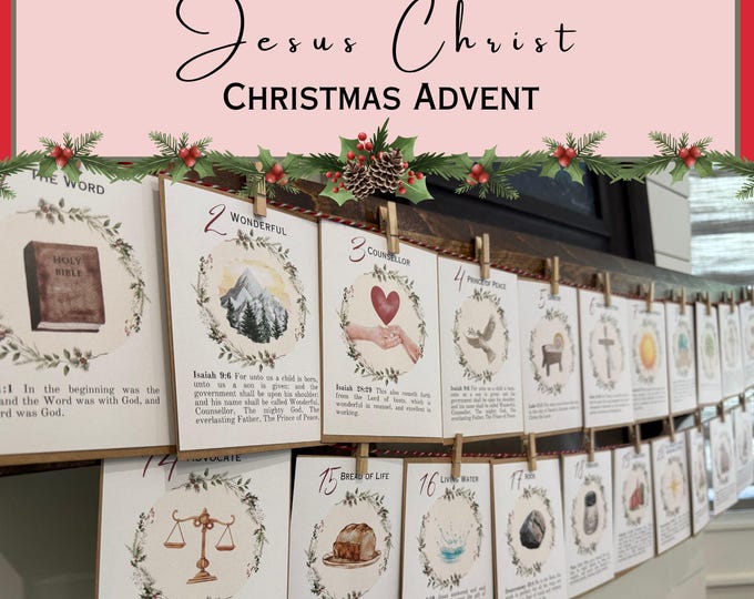 Names of Jesus Advent Calendar: Christian Scripture Art KJV NIV ( 2 ...
