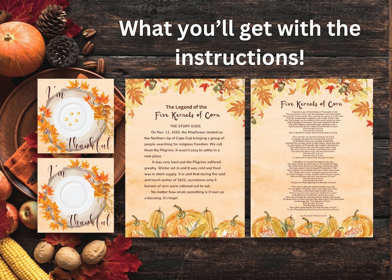 Thankful Activity for Thanksgiving (5 Corn Kernels Legend) - Etsy