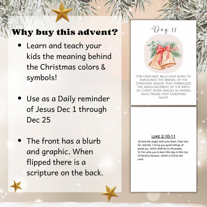 Christmas Symbols of Jesus Advent Calendar: Scripture Cards, Homeschool ...