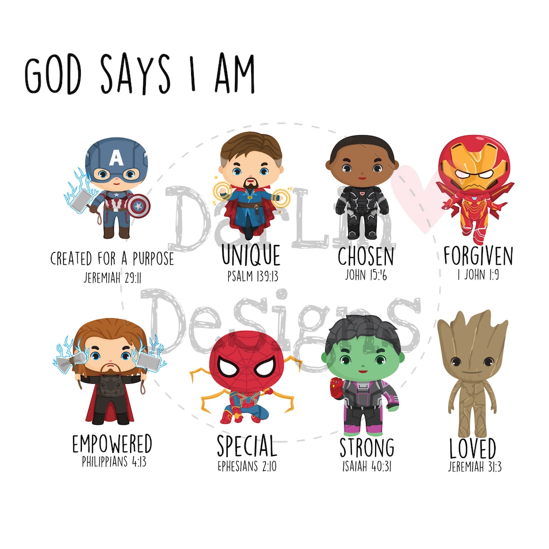 God Says I AM Super Hero DTF Transfer - Etsy