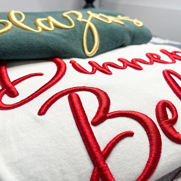 Custom 3d Puff Embroidery Team Sweatshirt - Etsy