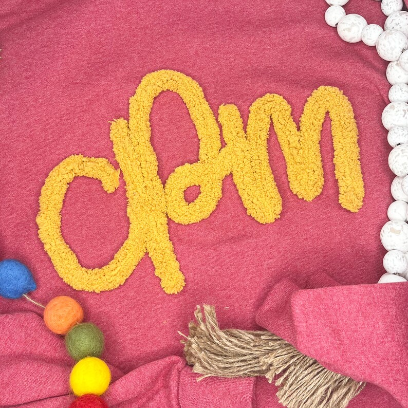 Custom Chenille Appliqué Sweatshirt Single Word - Etsy