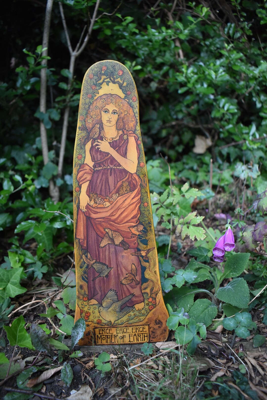 Mother of Earth - Pagan Nature Goddess - Unique OOAK Pyrography, Wood ...