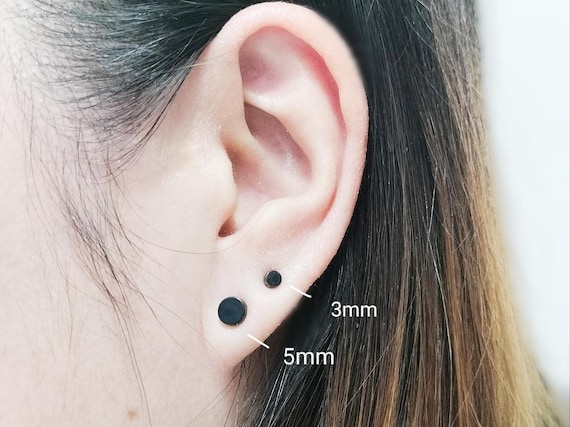Surgical steel black stud earrings store