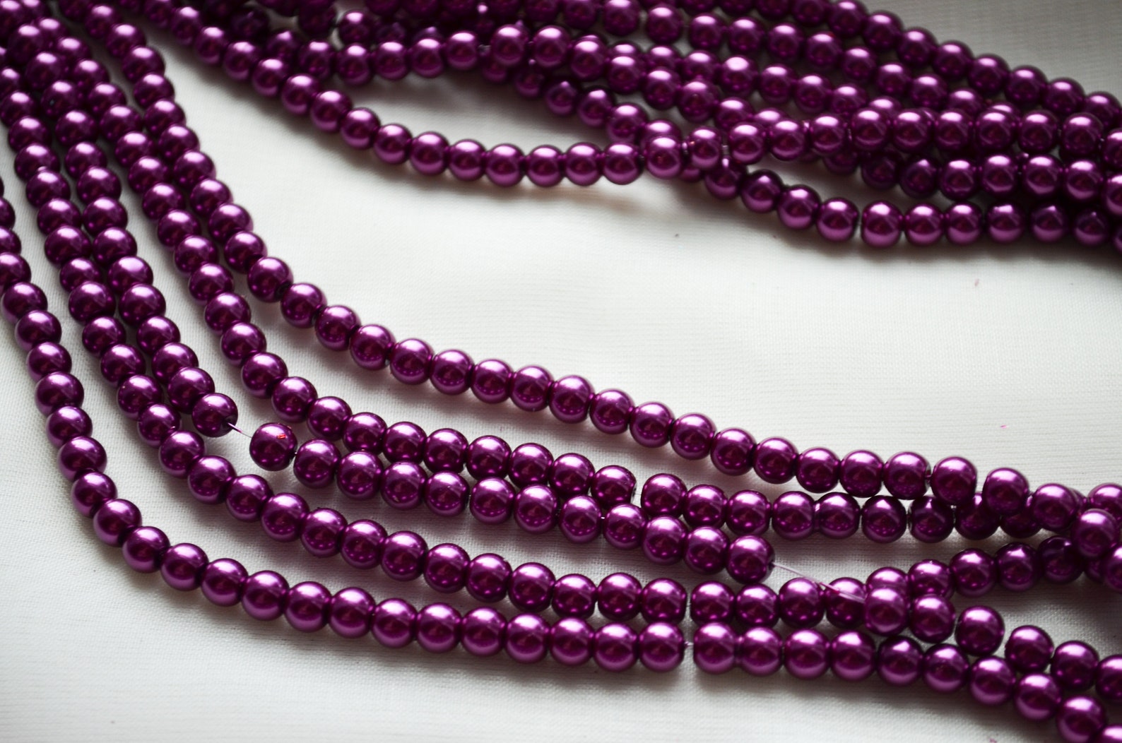 Fuchsia Color Round Pearl Beads 6 Mm Magenta Color Pearl - Etsy