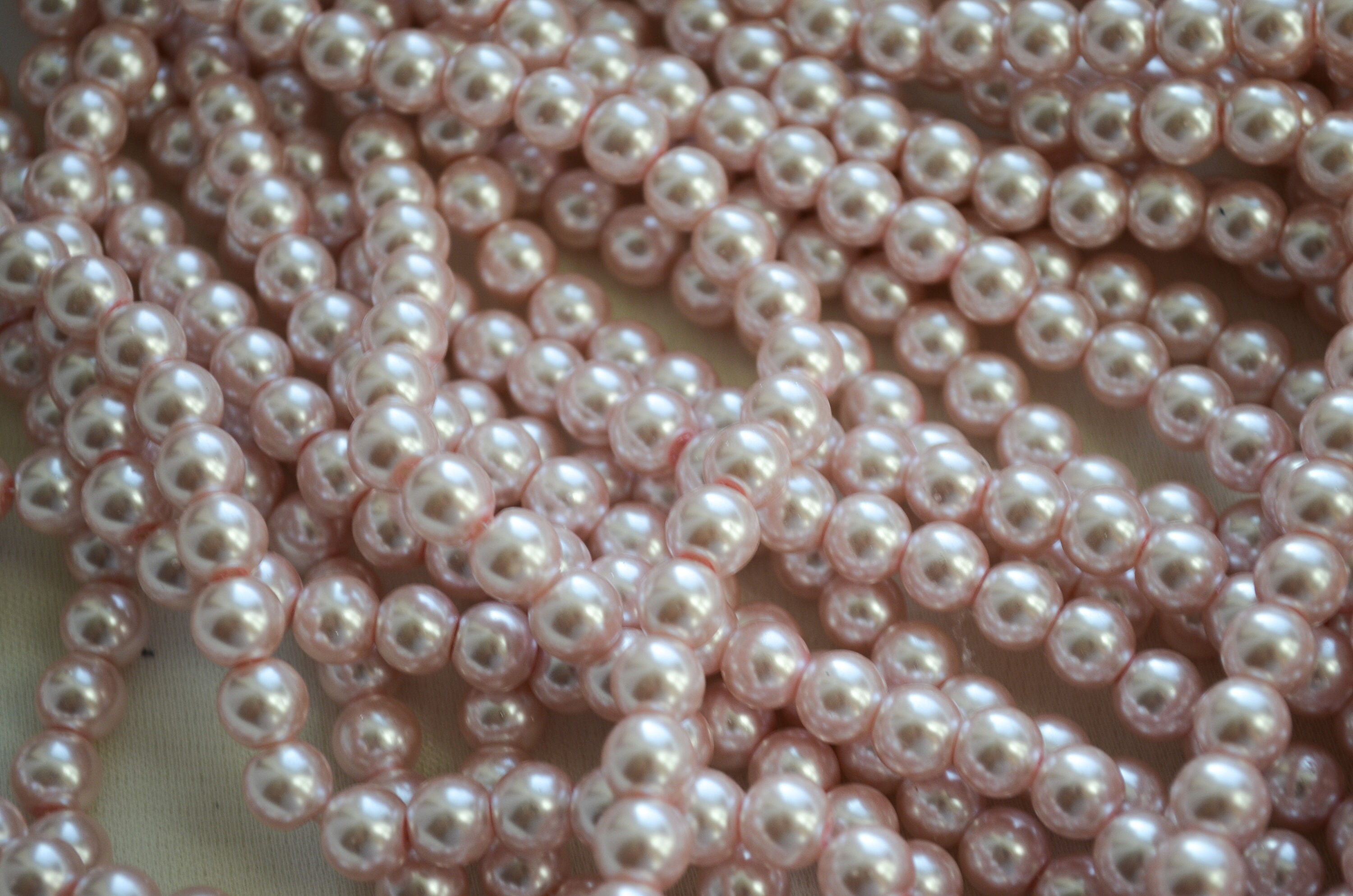 Pink Round Pearl Beads 8 Mm Creamy Pink Color Pearl Beads - Etsy