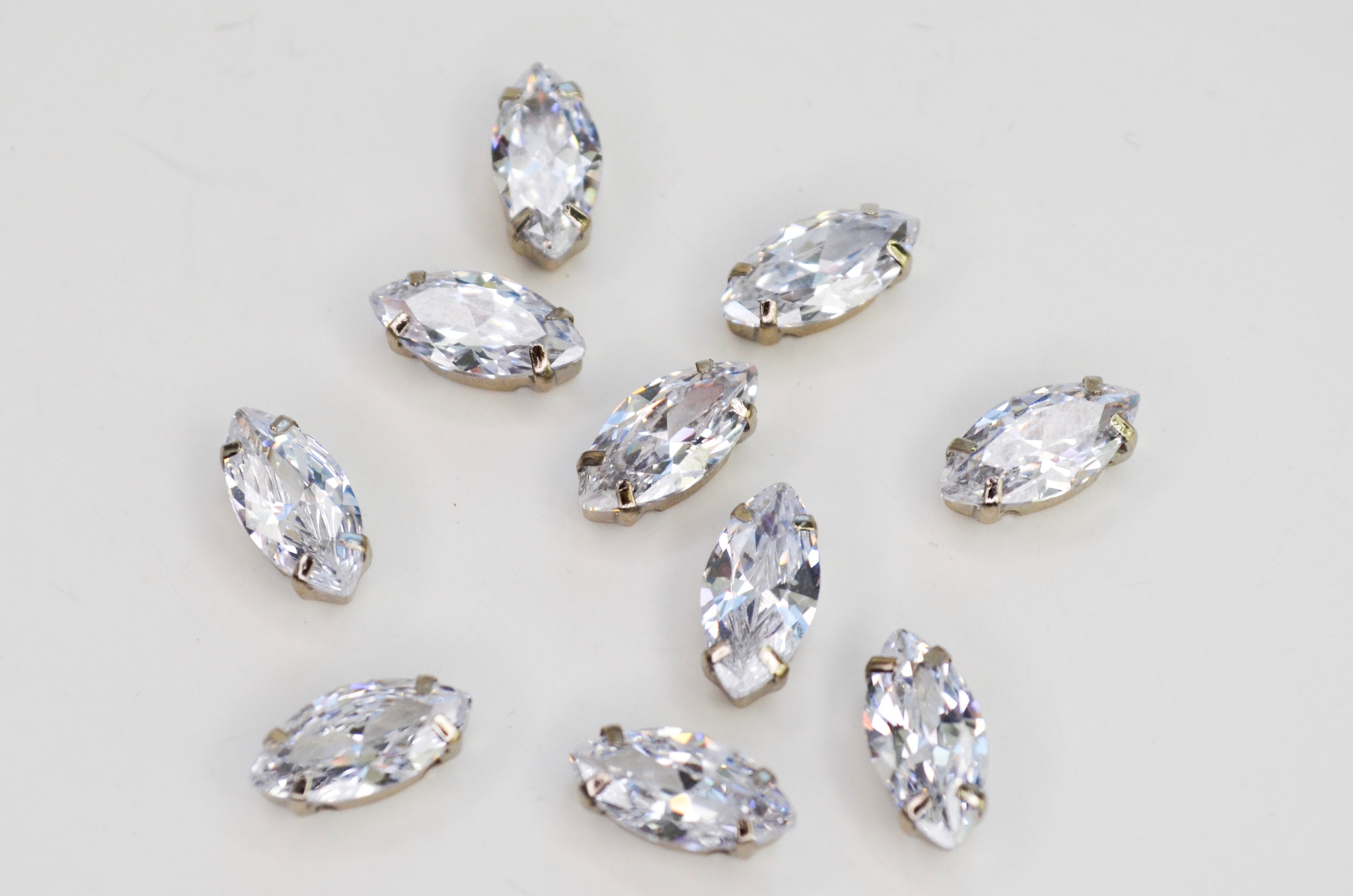 CZ Clear Cubic Zirconia 6x12 Coser en cristales forma - Etsy España
