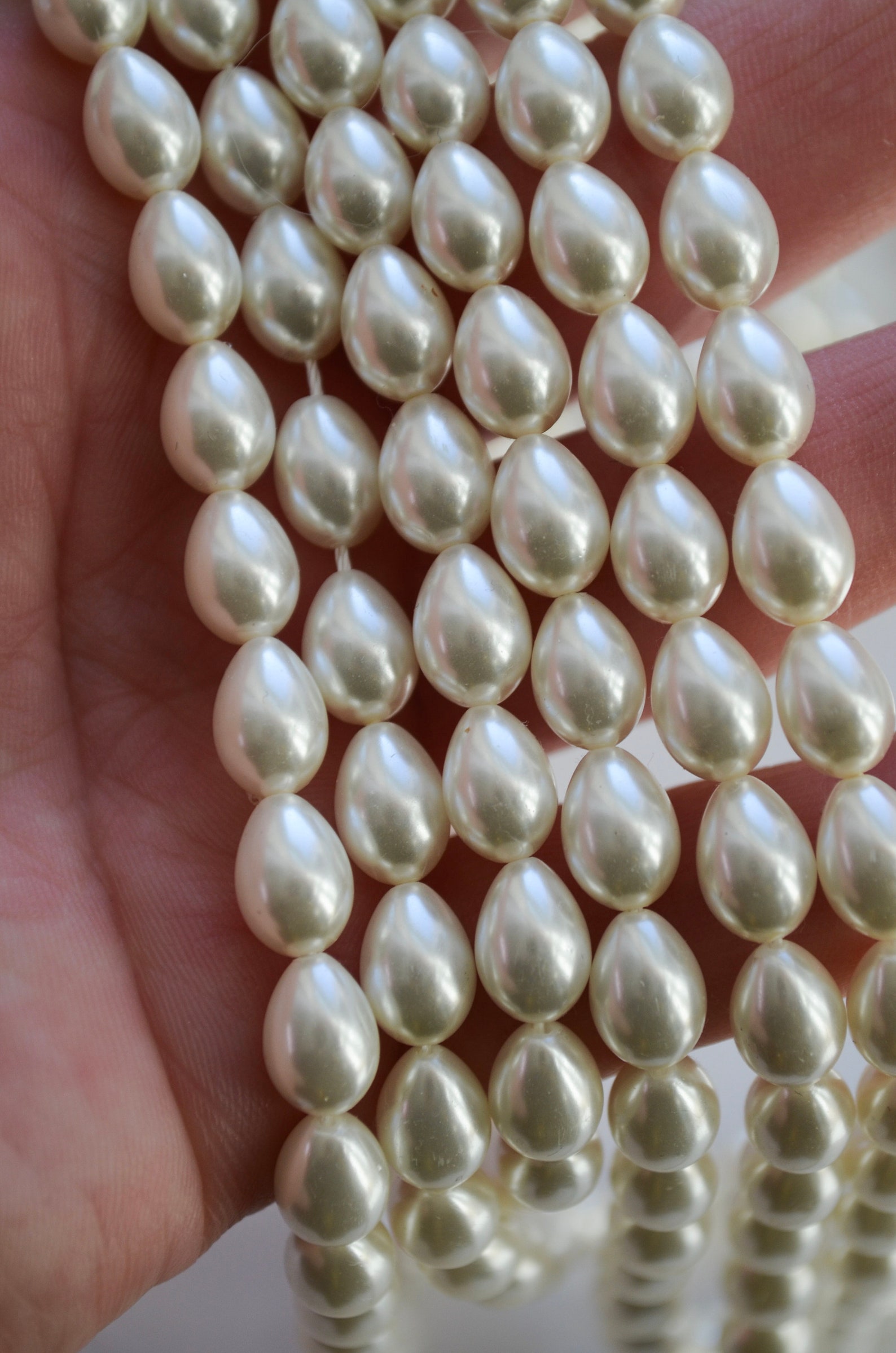 Teardrop Pearl Beads 7x9 Mm Ivory Pearls Set of 20 Beads - Etsy