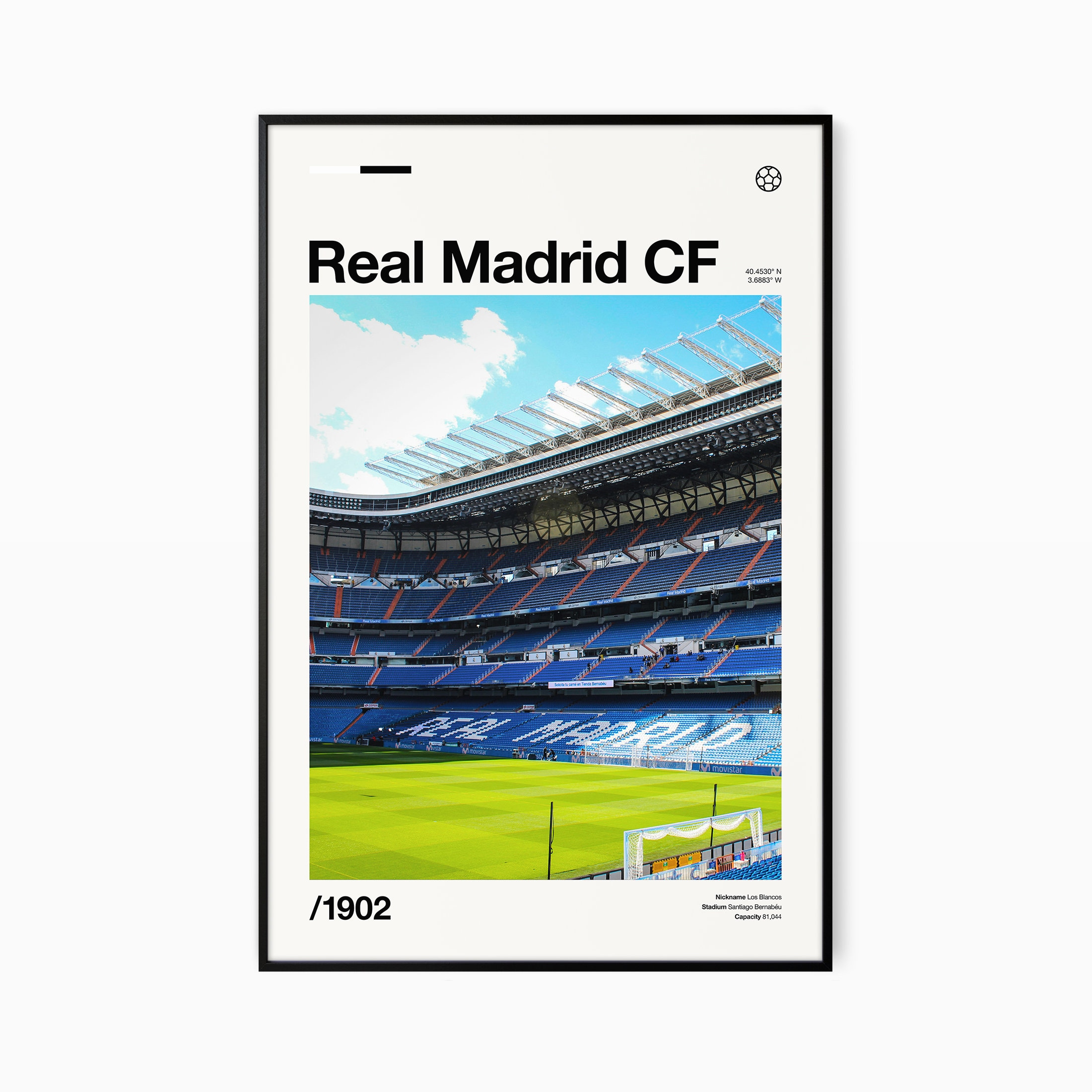 Real Madrid CF Poster Print - Santiago Bernabéu Stadium - Football ...