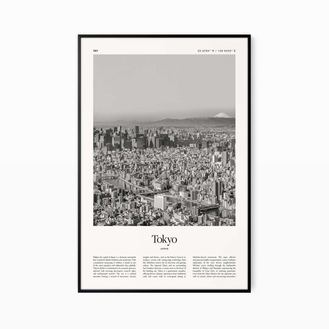 Tokyo Print Black & White Poster Print Tokyo Wall Art Tokyo, Japan ...