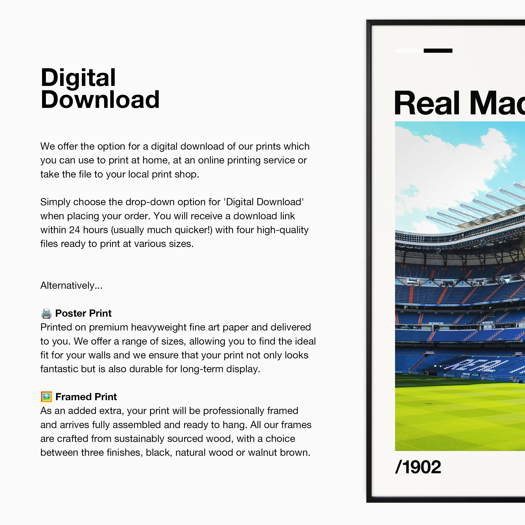 Real Madrid CF Poster Print Santiago Bernabéu Stadium Football Poster ...