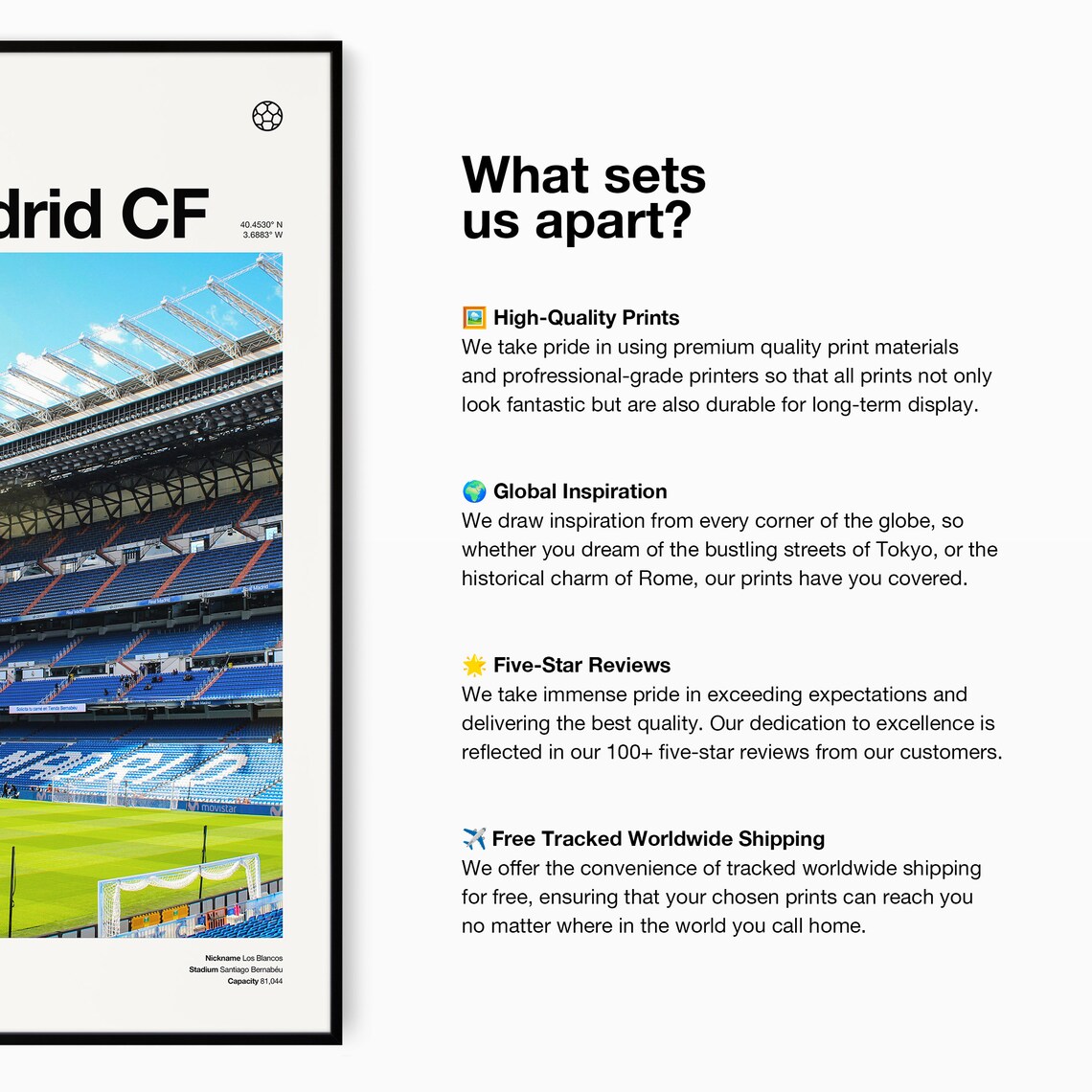 Real Madrid CF Poster Print Santiago Bernabéu Stadium Football Poster ...