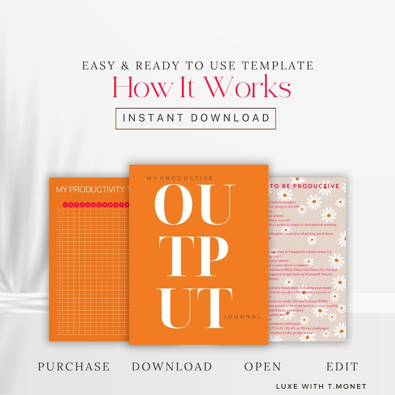 Productivity Journal & Tracker: Digital Productive Templates (PDF) - Etsy