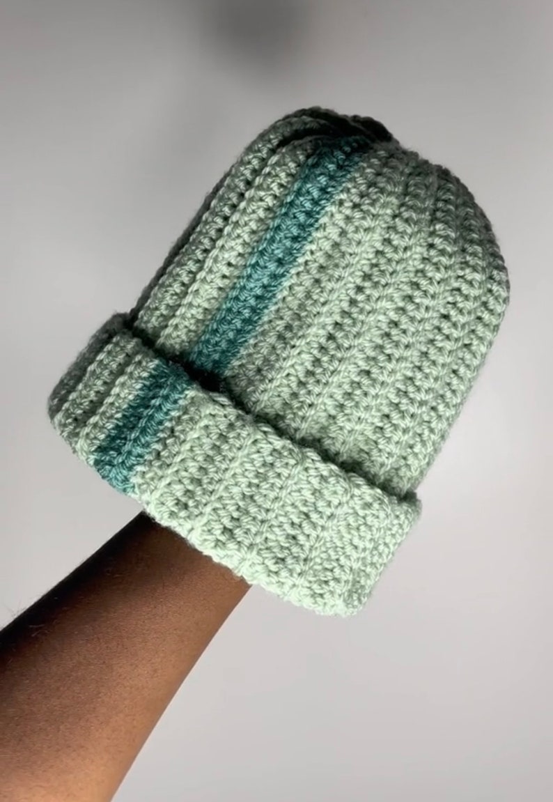 EASY Crochet Two Tone Beanie PATTERN, Beginner Friendly Crochet Beanie ...