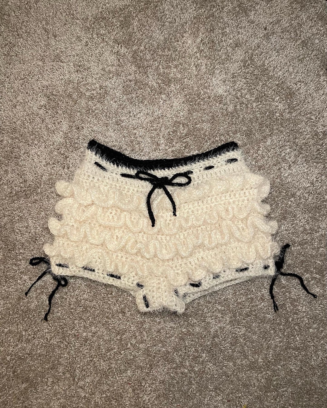 Crochet Ruffle Shorts, Ruffle Shorts, Crochet Bloomers, Mohair Crochet ...