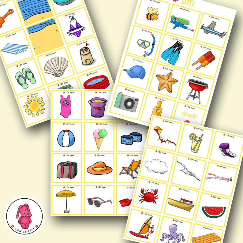 Flash Cards SUMMER • Play Printable Memory Board Game • SLP • Teachers ...