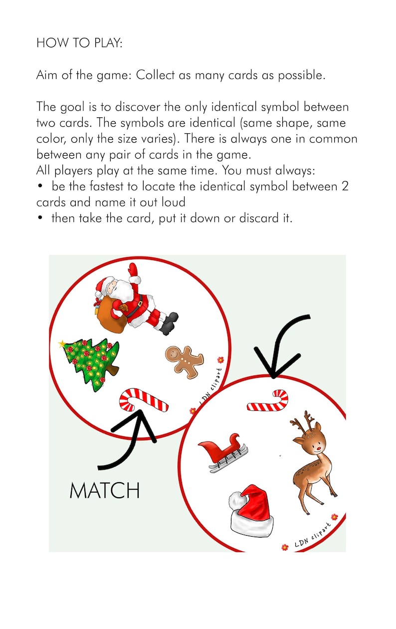 Spot It Style CHRISTMAS Game Level EASY | Dobble Style Fun Learning ...