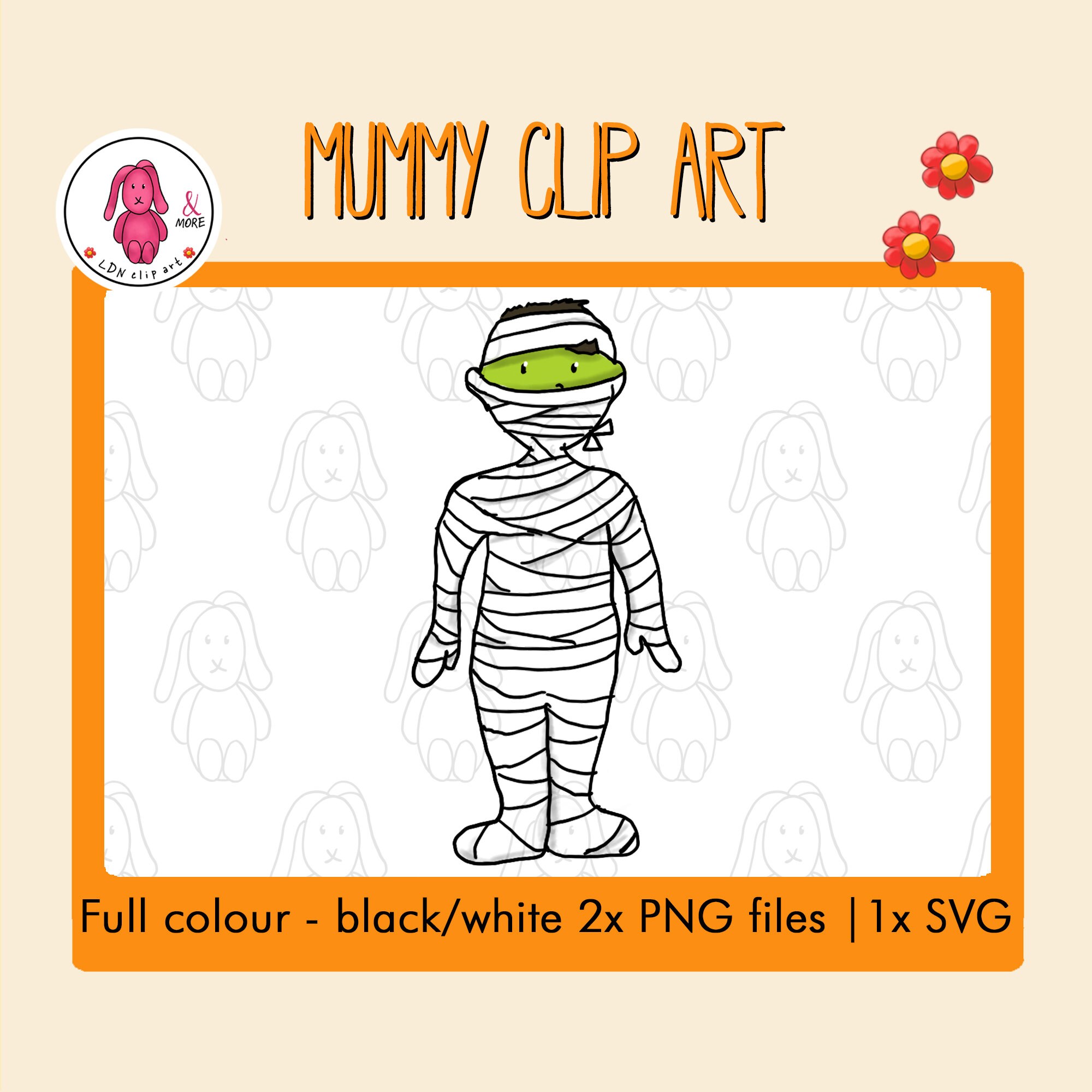 MUMMY HALLOWEEN Clip Art a Cute Scary Gift Create Your Own - Etsy