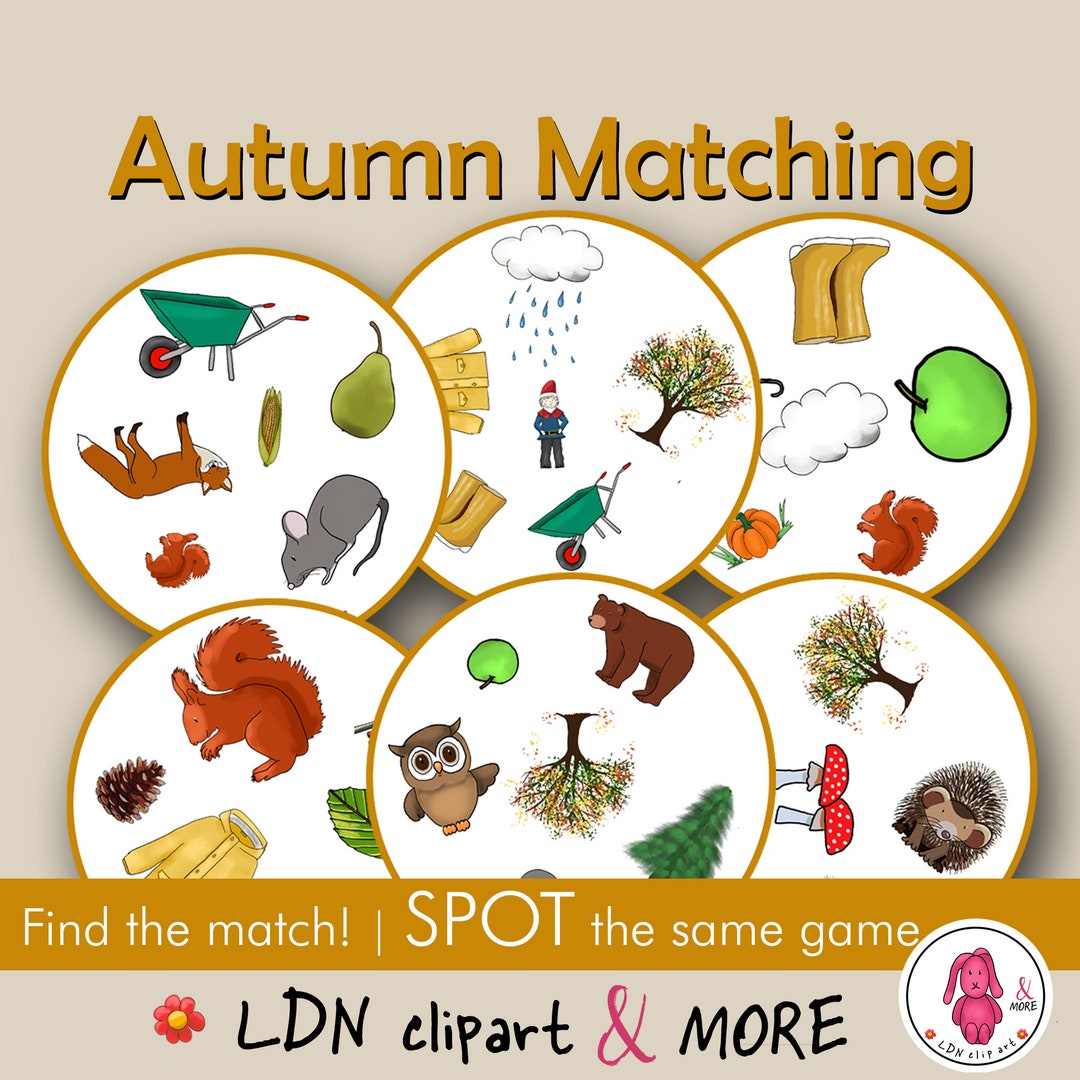 Spot It Style AUTUMN Game Dobble Style: an Engaging and Fun Matching ...