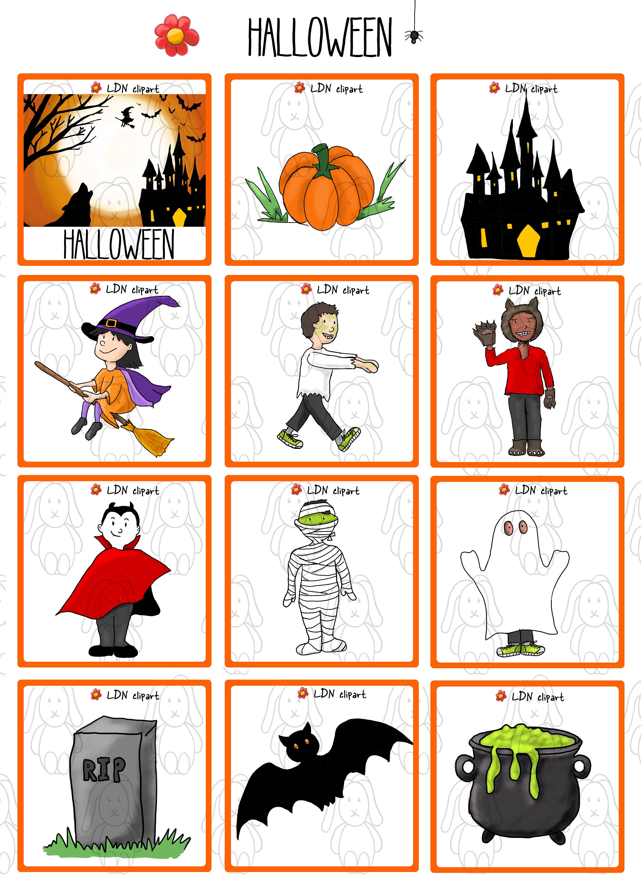 Flash Cards HALLOWEEN to Learn Words or Play a Memory Game for Slp ...