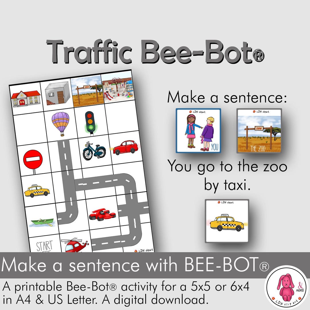 BEEBOT ® Mat Activity: Grab a Card and Make a Sentence and Connect the ...