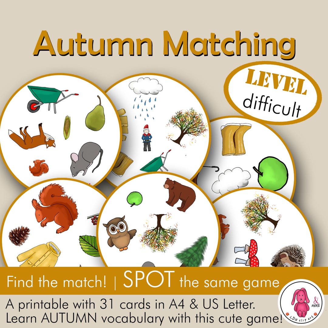 Spot It Style AUTUMN Game • Dobble Style: an Engaging and Fun Matching ...