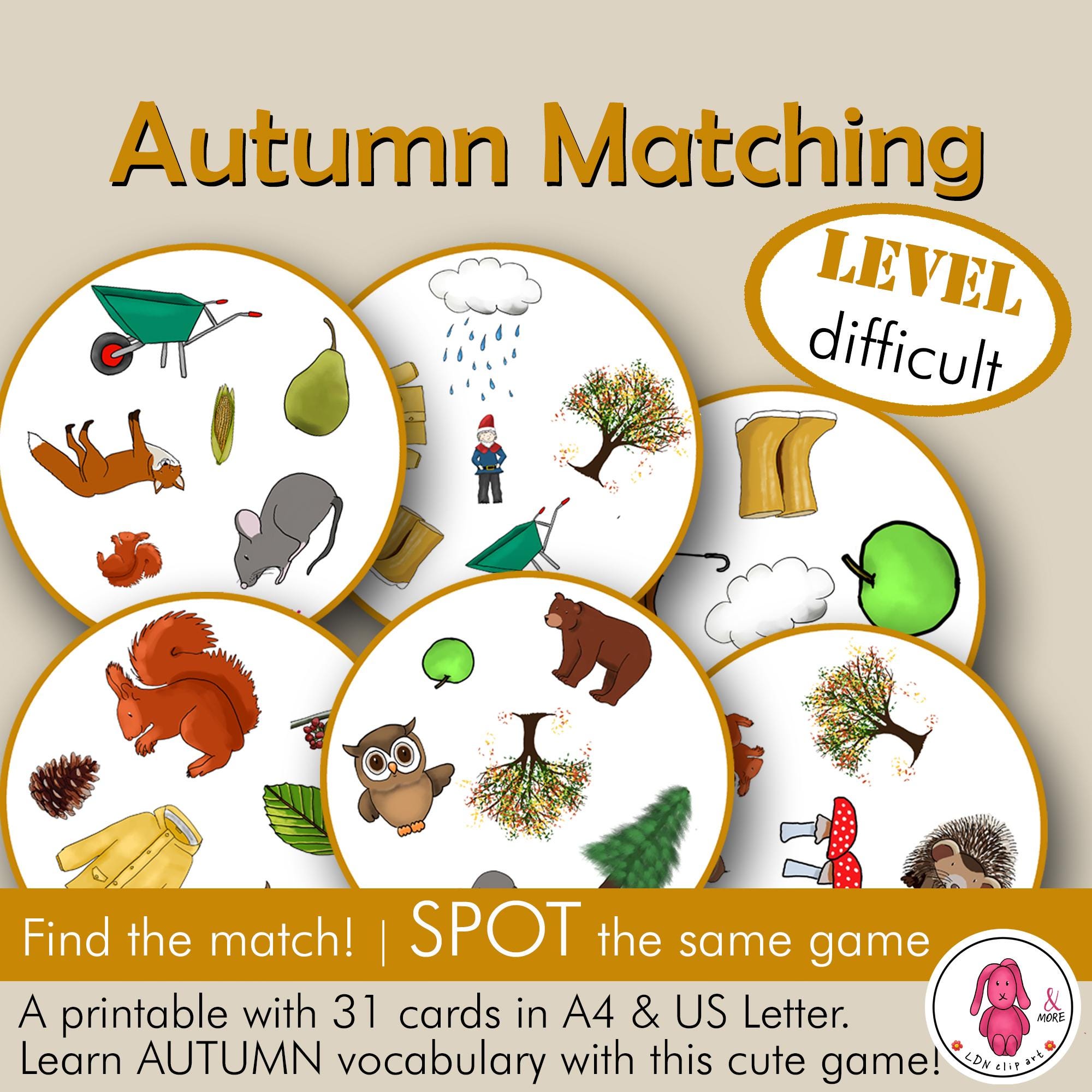 Spot It Style AUTUMN Game • Dobble Style: an Engaging and Fun Matching ...