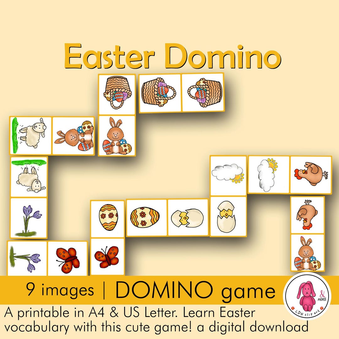 Domino EASTER Game Dominoes: Fun Spring Activity Speech Therapist ...