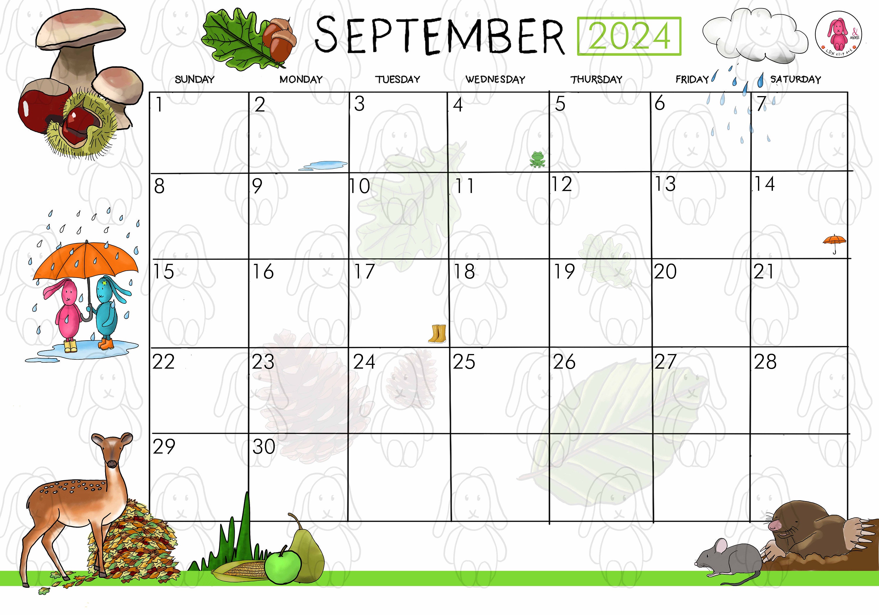 September 2024 Calendar Monthly Planner for Teachers Family - Etsy Canada