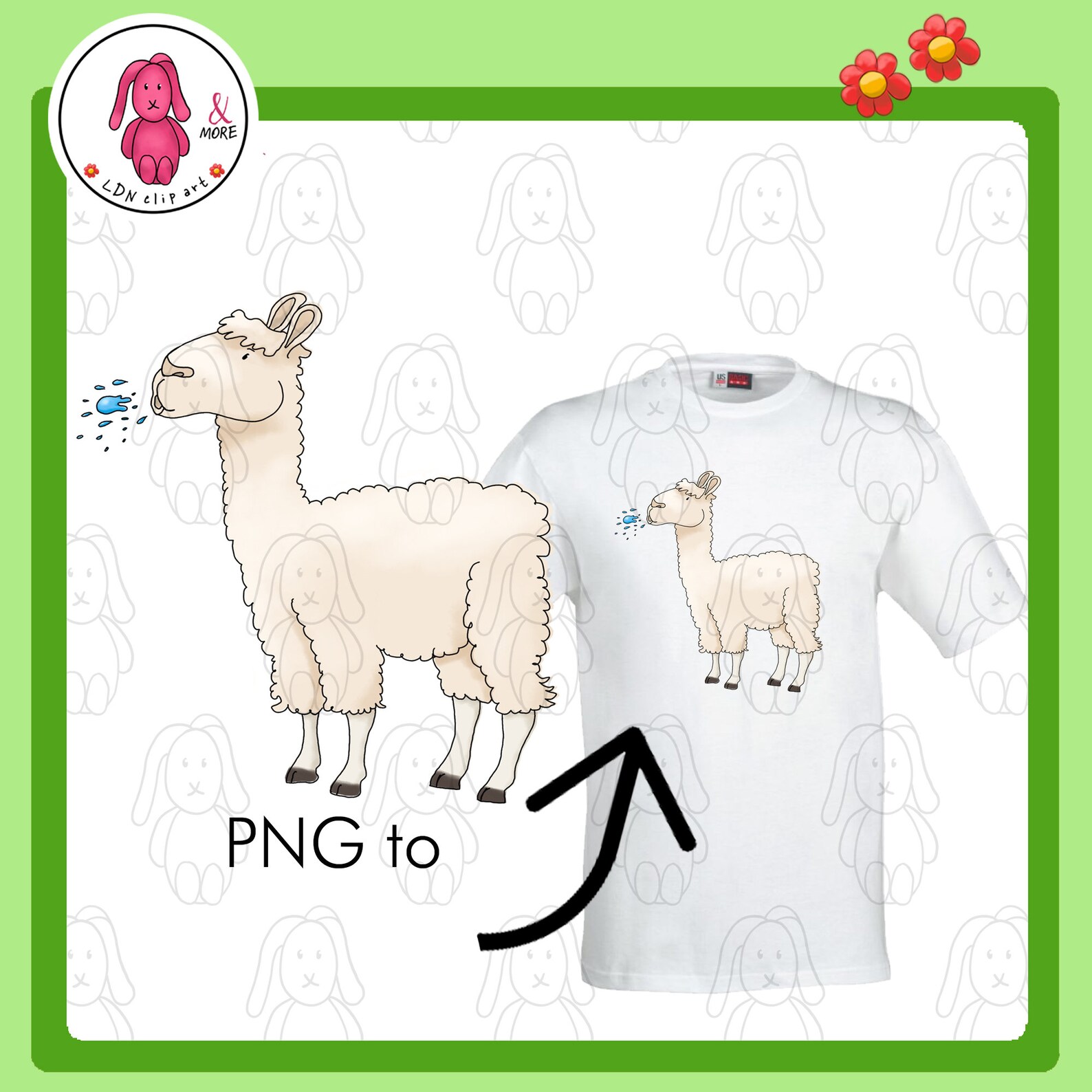Spitting LAMA Clip Art, Make a Cute Sweet Gift, Create Your Own With ...