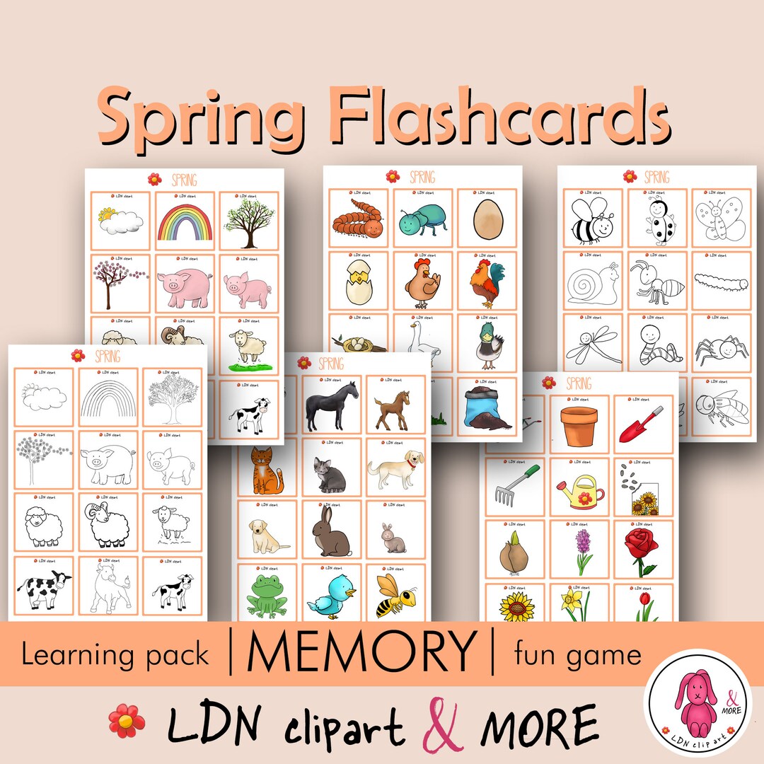 Flashcards SPRING to Learn Words or Play a Memory Game for Slp ...