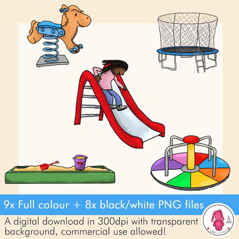 PLAYGROUND Clip Art, Create Your Own Schoolyard | 300 Dpi Instant ...