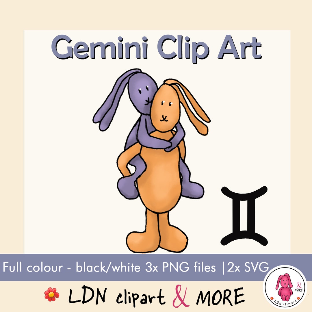GEMINI Zodiac Sign Clip Art, Create Your Own | 300 Dpi Digital Download | PNG | Commercial Use ...