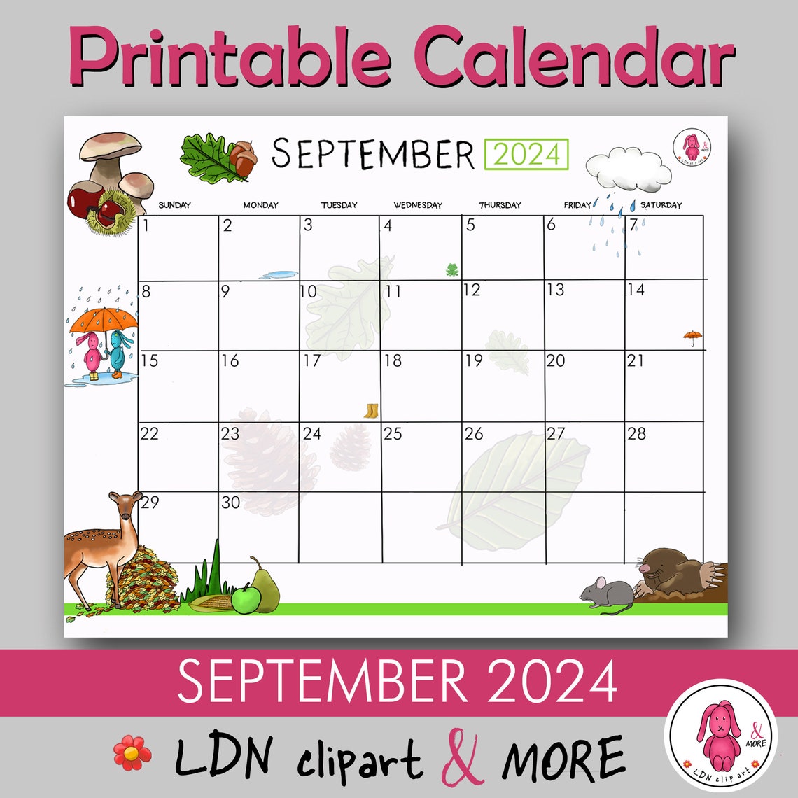 September 2024 Calendar Monthly Planner for Teachers Family - Etsy Canada