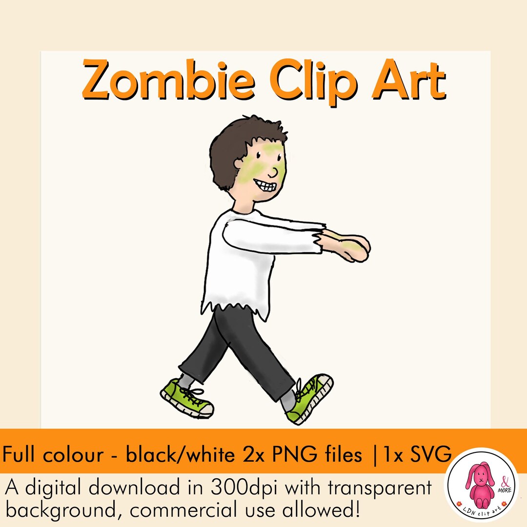 ZOMBIE HALLOWEEN Clip Art | a Cute Scary Gift, Create Your Own With ...