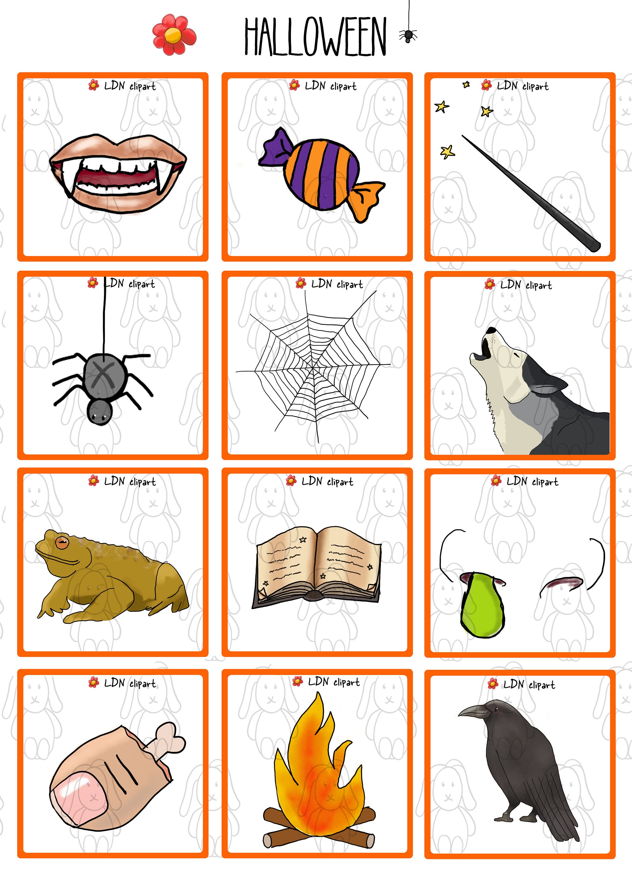 Flash Cards HALLOWEEN to Learn Words or Play a Memory Game for Slp ...
