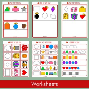 Learn Shapes Colors and Patterns CHRISTMAS, Incl. Worksheets & Flash ...