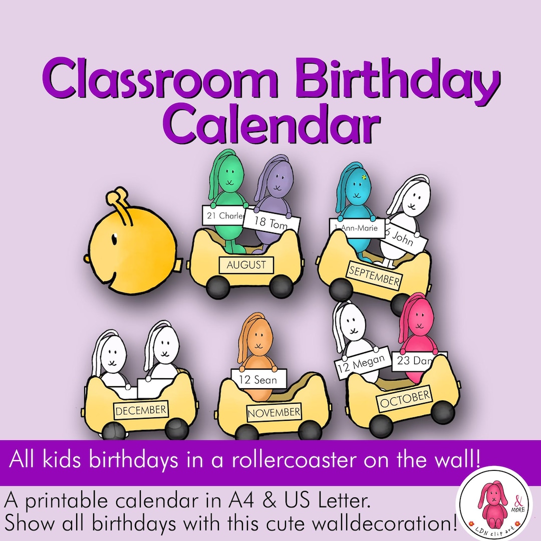 Birthday Calendar • Show All Students' Birthdays • for Speech Therapist ...