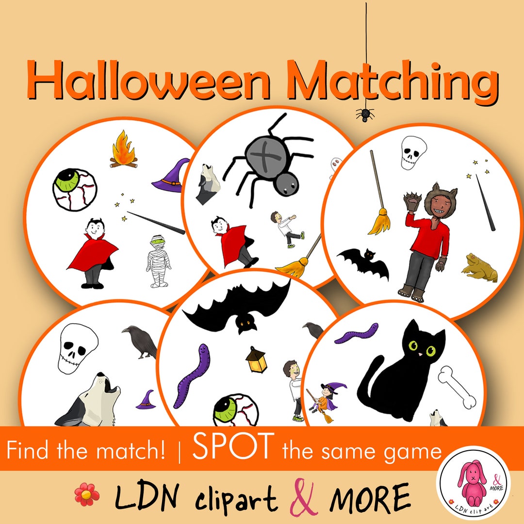 Spot It Style HALLOWEEN Game Dobble Style, a Fun Matching Game for SLP ...